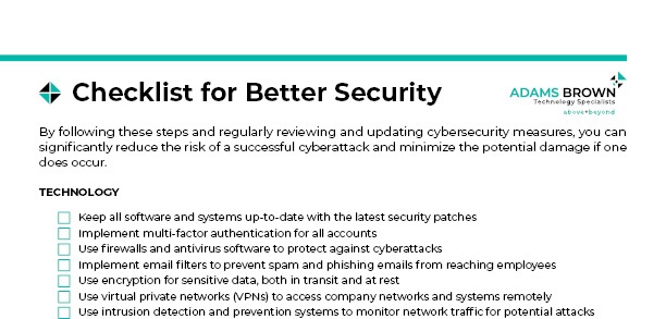 Cybersecurity Checklist | Cybersecurity Protection | Wichita (KS)